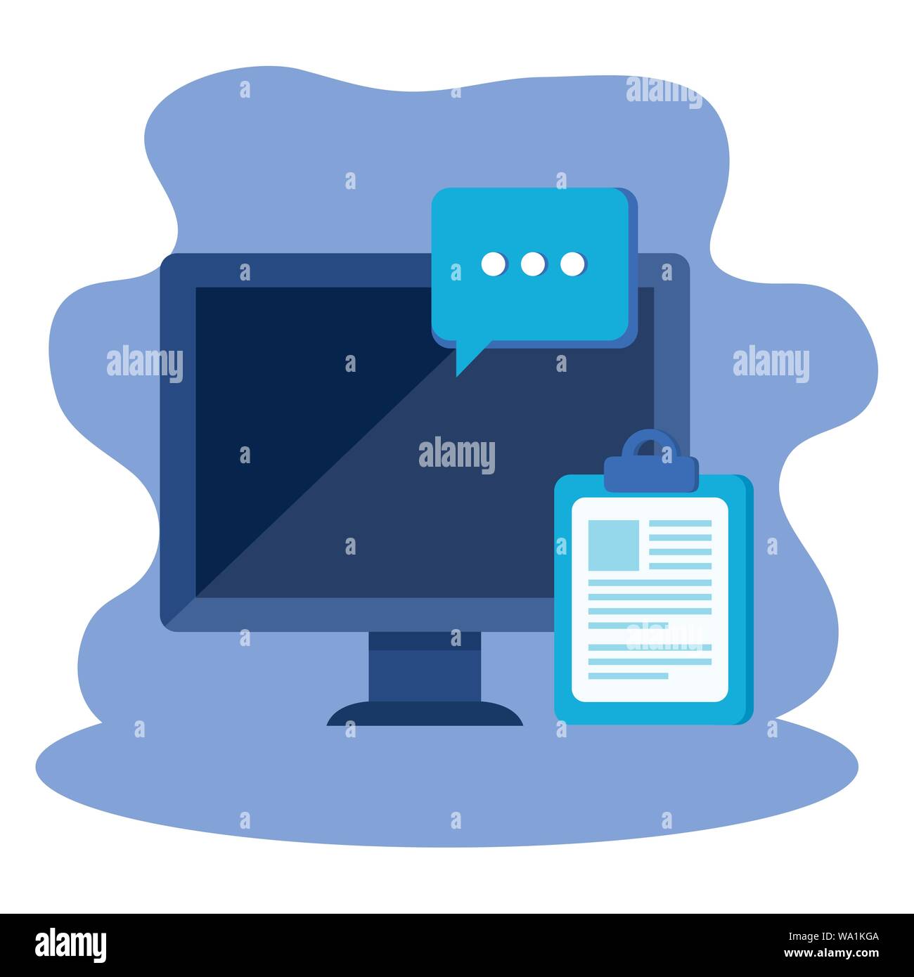 desktop computer with checklist isolated Stock Vector Image & Art - Alamy