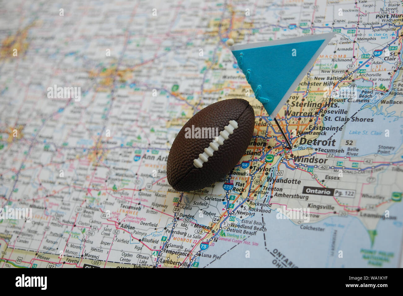 Detroit michigan map hi-res stock photography and images - Alamy