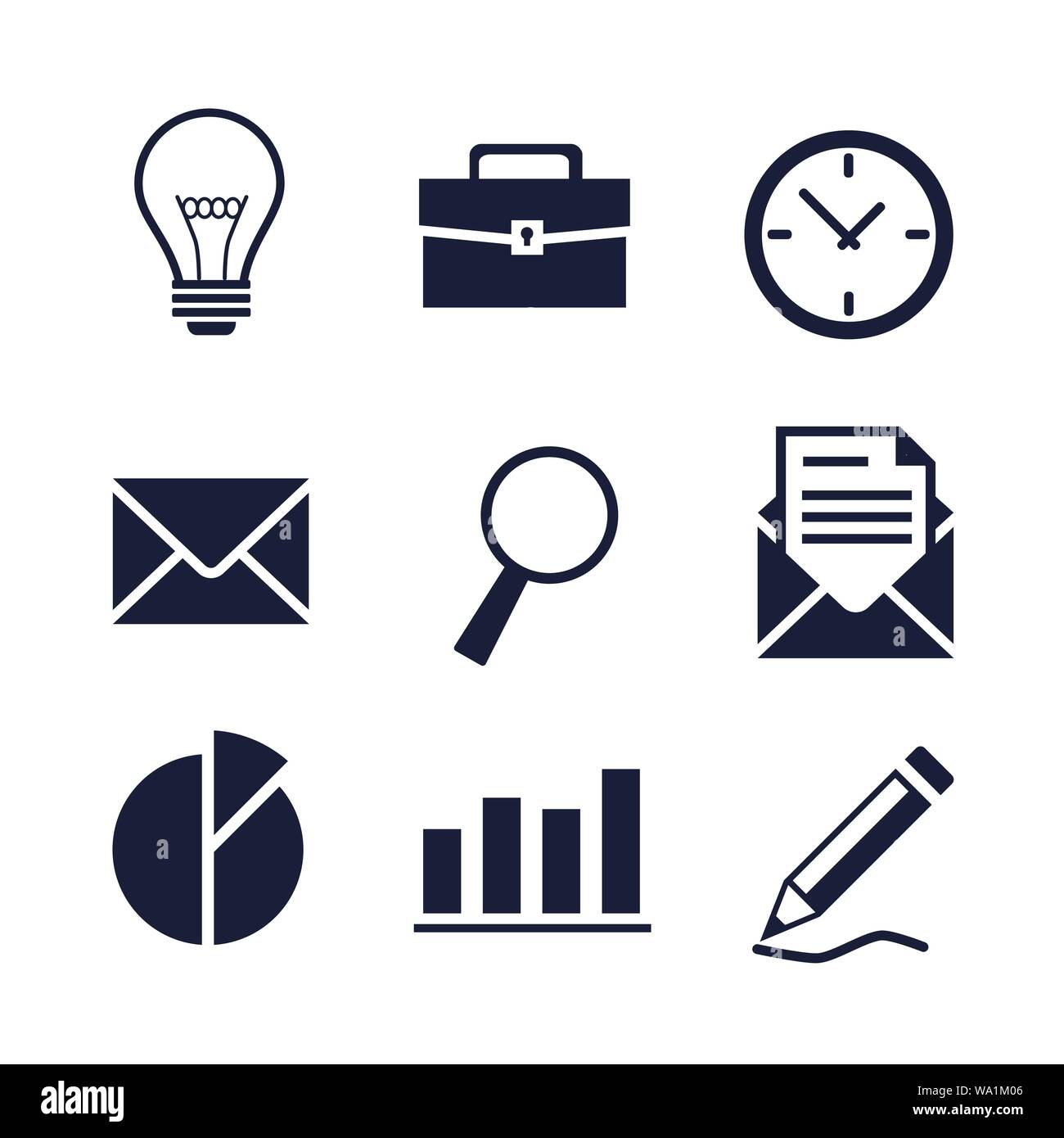 Business icons vector vectors hi-res stock photography and images - Alamy