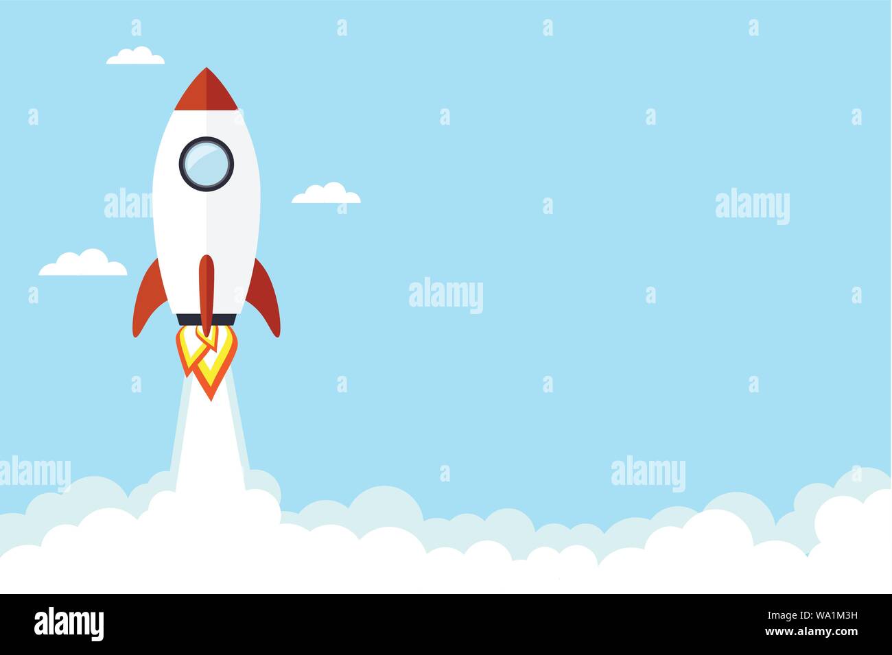Rocket flying in the sky. Vector illustration Stock Vector Image & Art ...