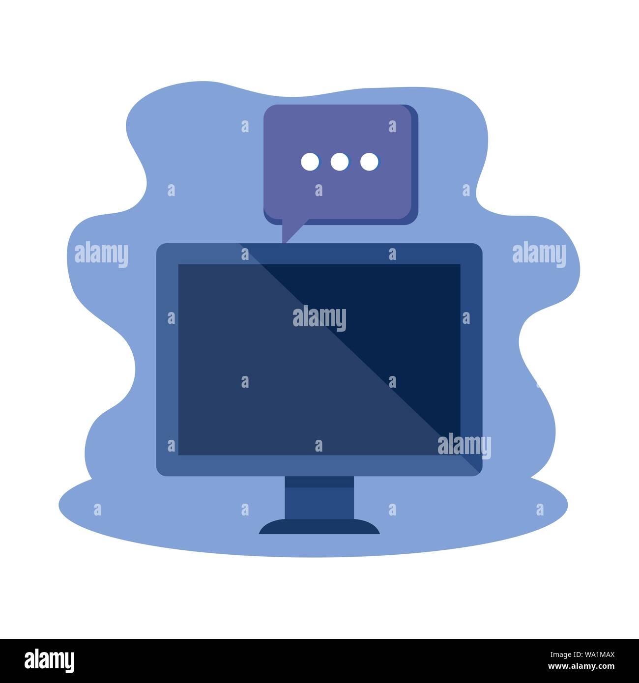 desktop computer with speech bubble Stock Vector Image & Art - Alamy