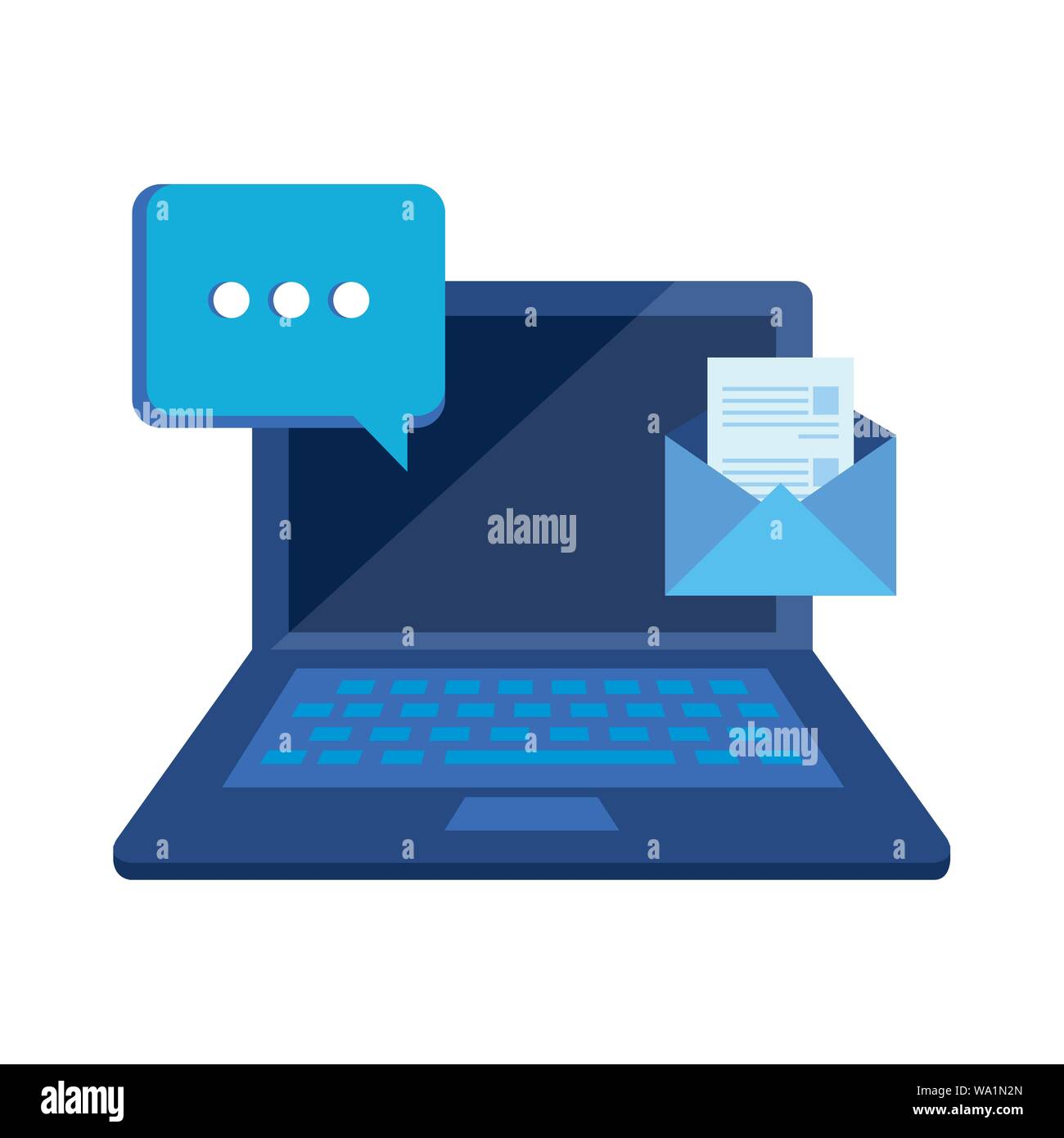 Sending email computer screen Cut Out Stock Images & Pictures - Alamy