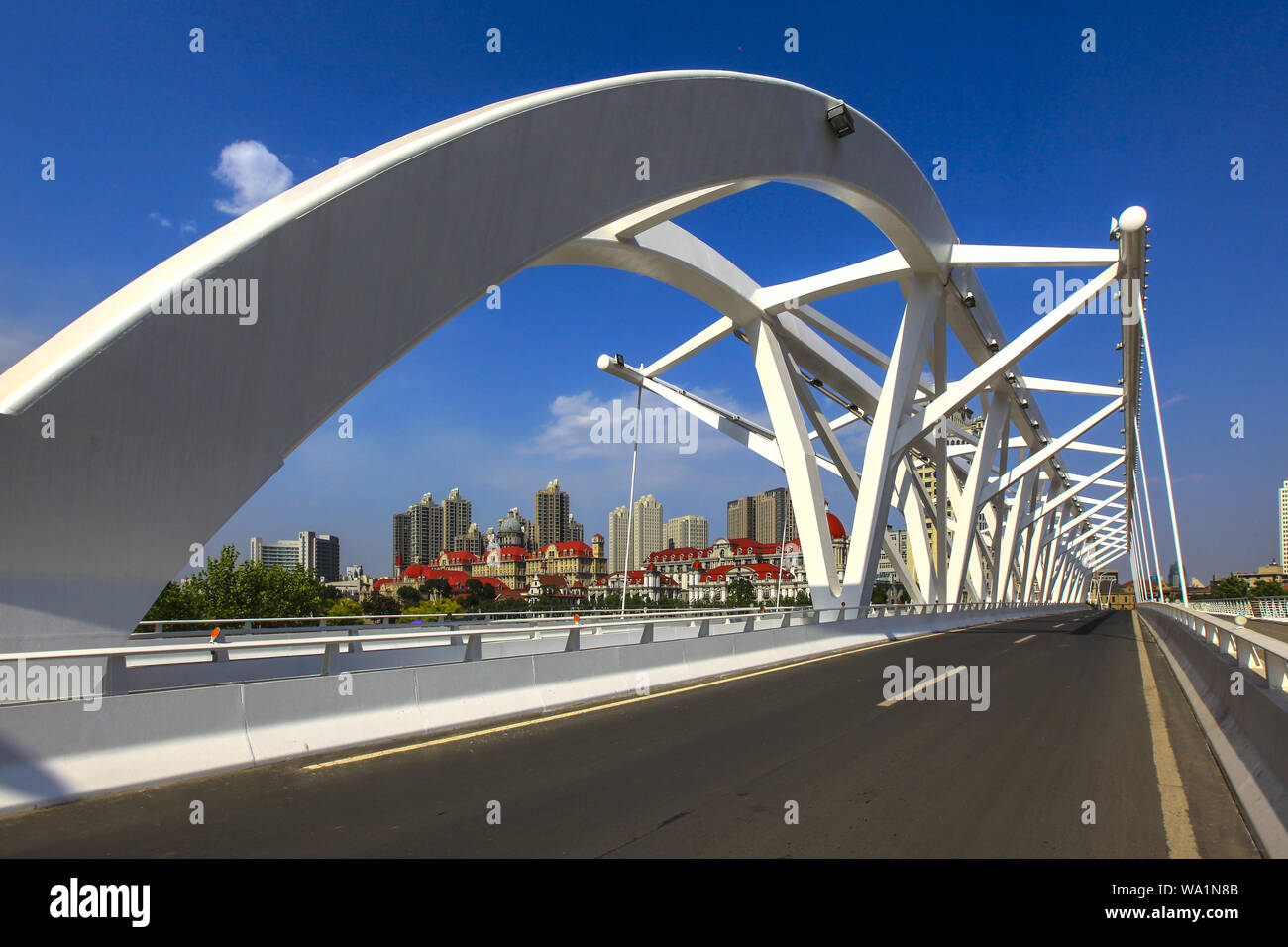 Haihe river bridge - progress Stock Photo - Alamy