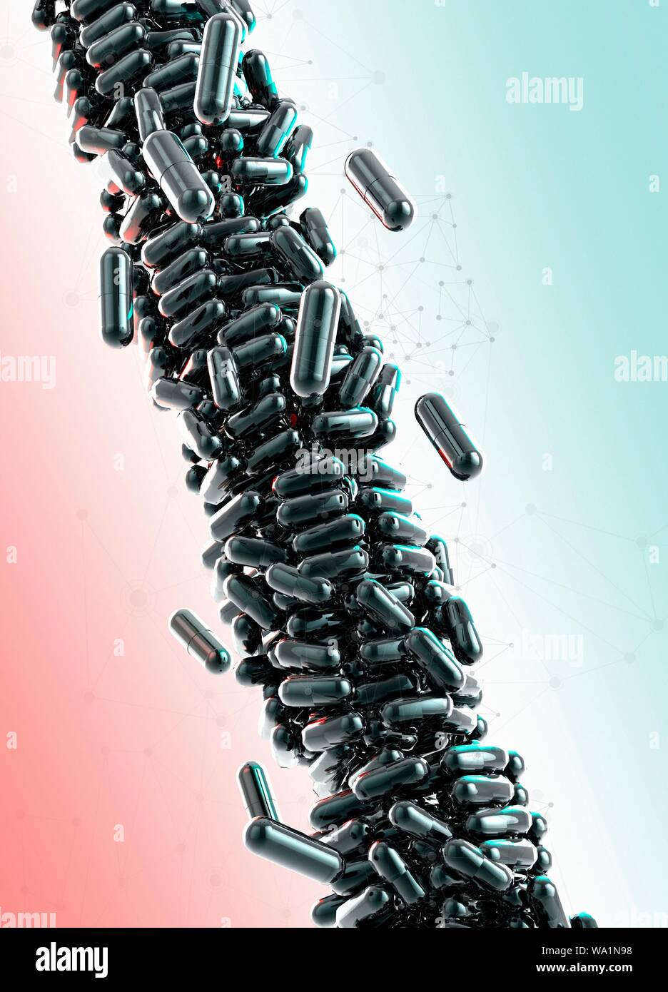 Large group of medical pills, illustration Stock Photo - Alamy