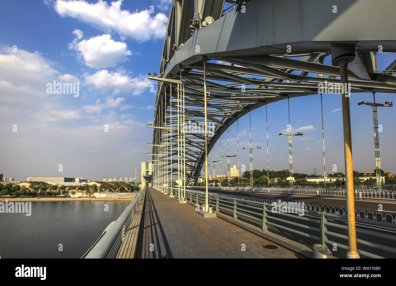 Haihe river - cathay Pacific bridge Stock Photo - Alamy
