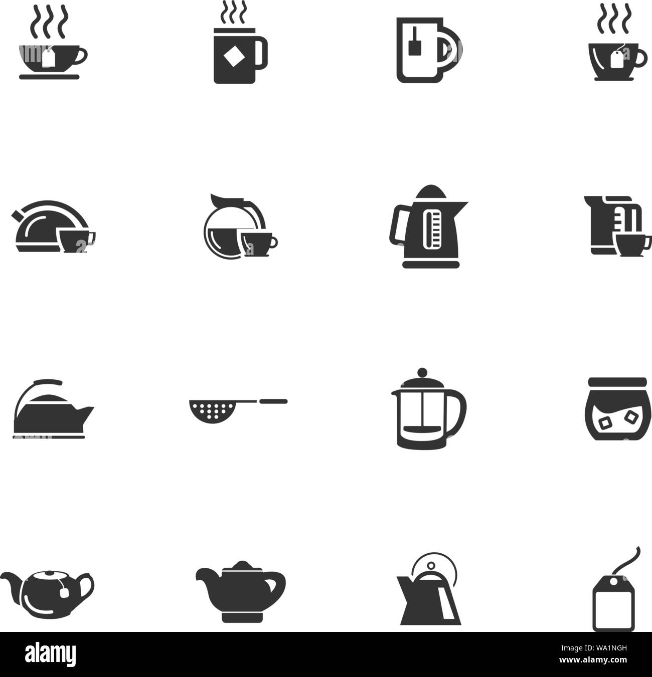 tea and tea making icons Stock Vector Image & Art - Alamy