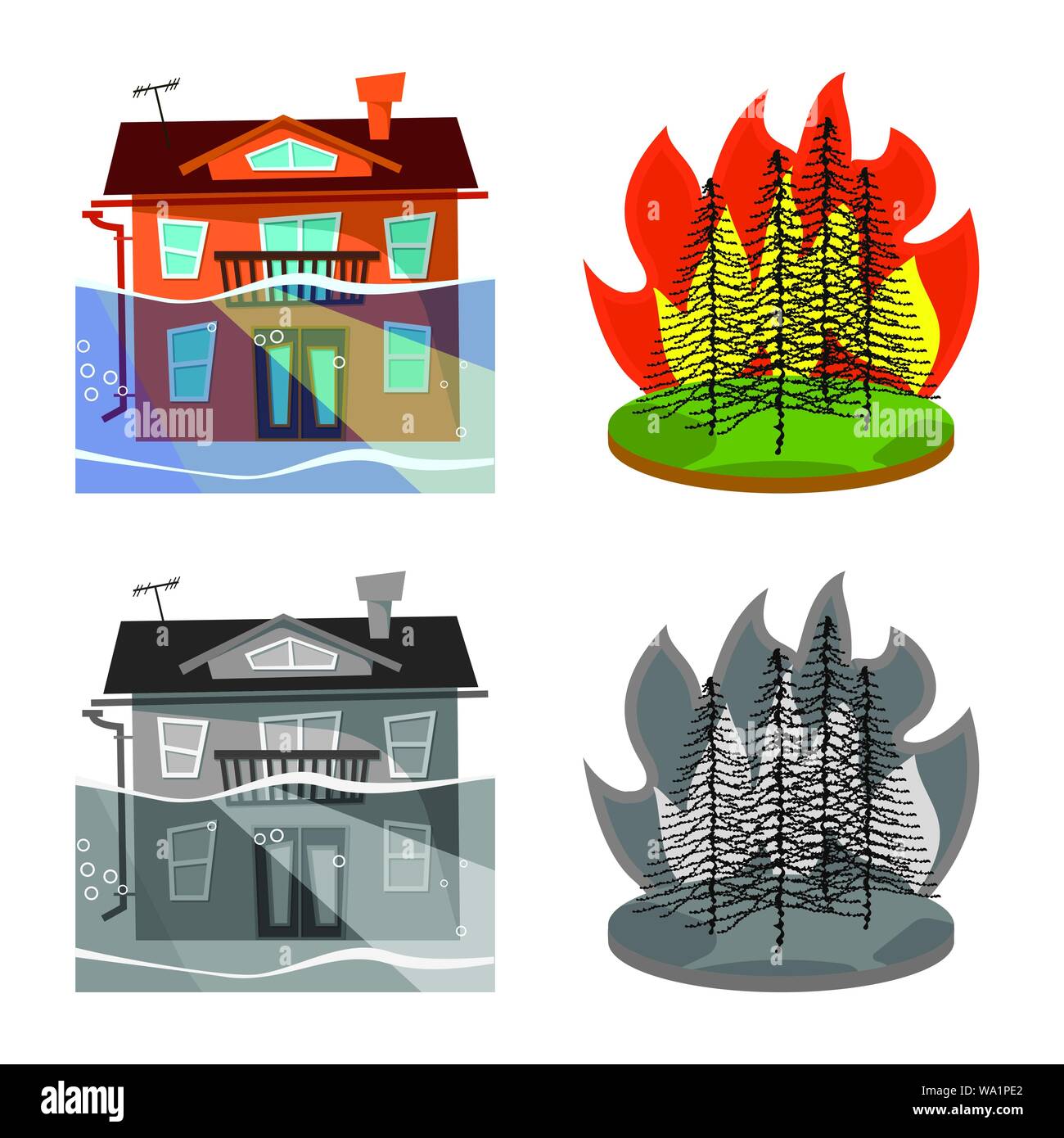 Vector design of weather and distress logo. Collection of weather and ...