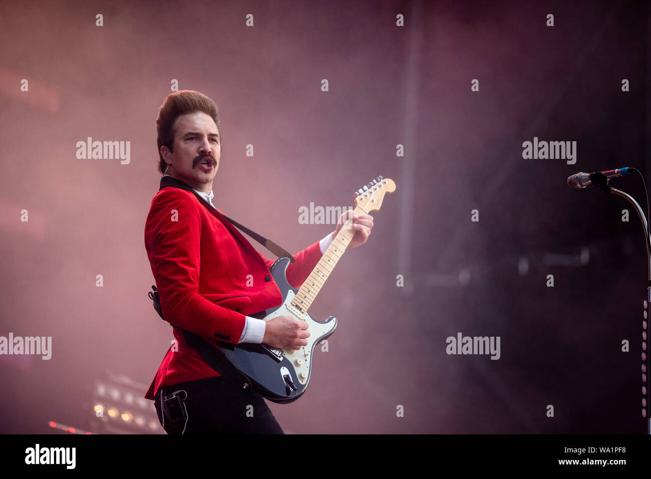 16 August 2019, Saxony, Großpösna: Singer Adam Grahn of the band Royal ...