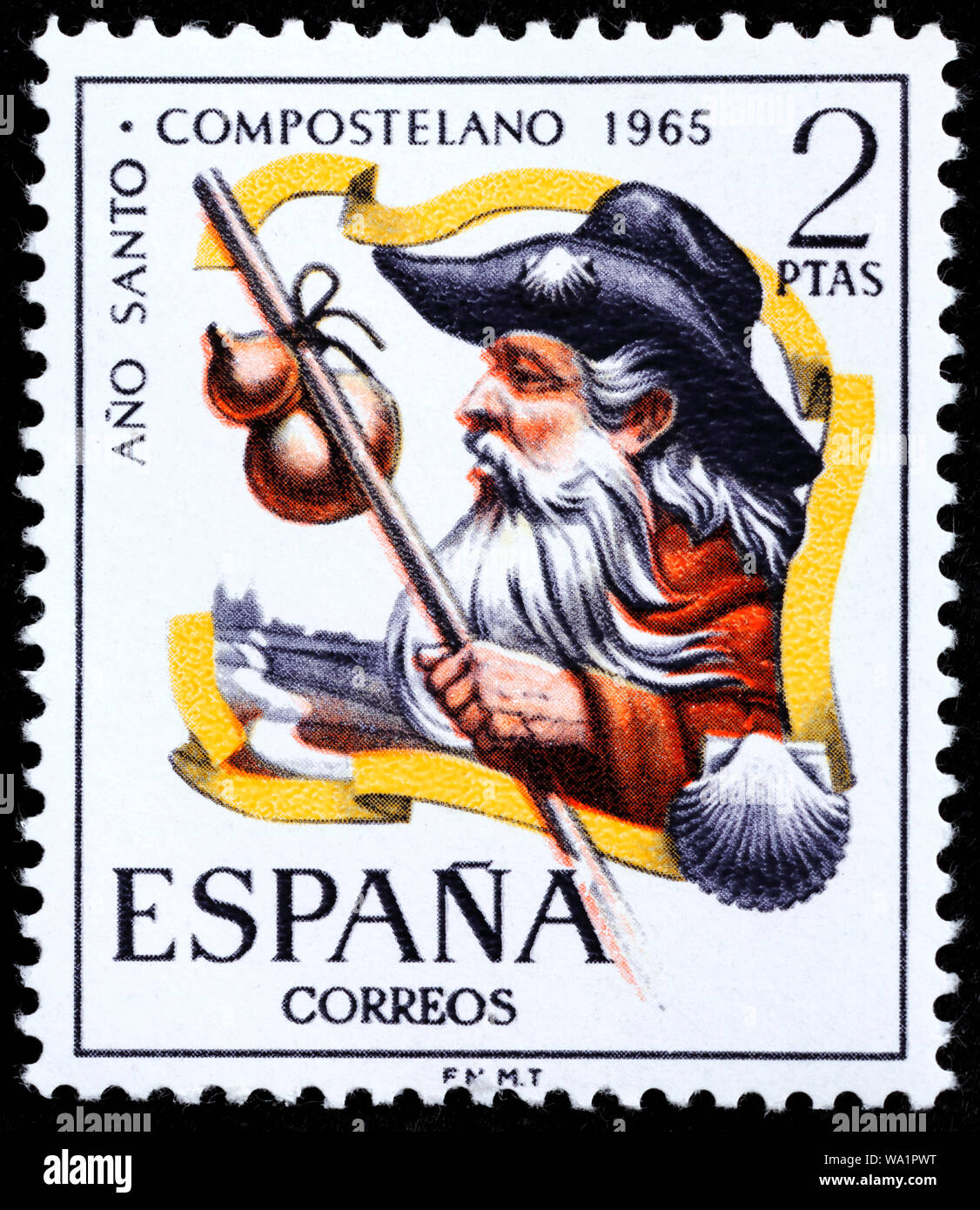 Compostela Holy Year, postage stamp, Spain, 1965 Stock Photo - Alamy