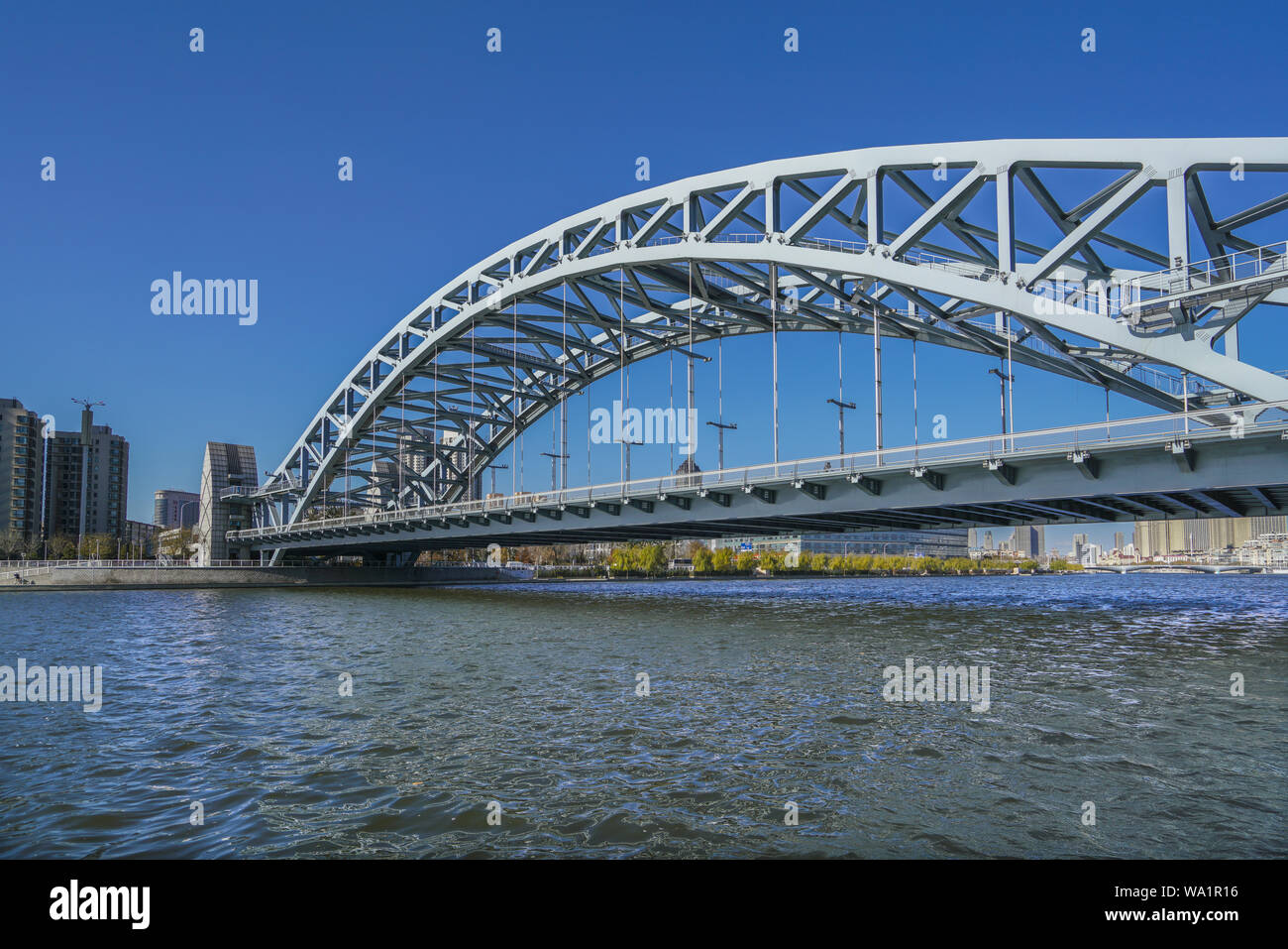 Haihe river - cathay Pacific bridge Stock Photo - Alamy