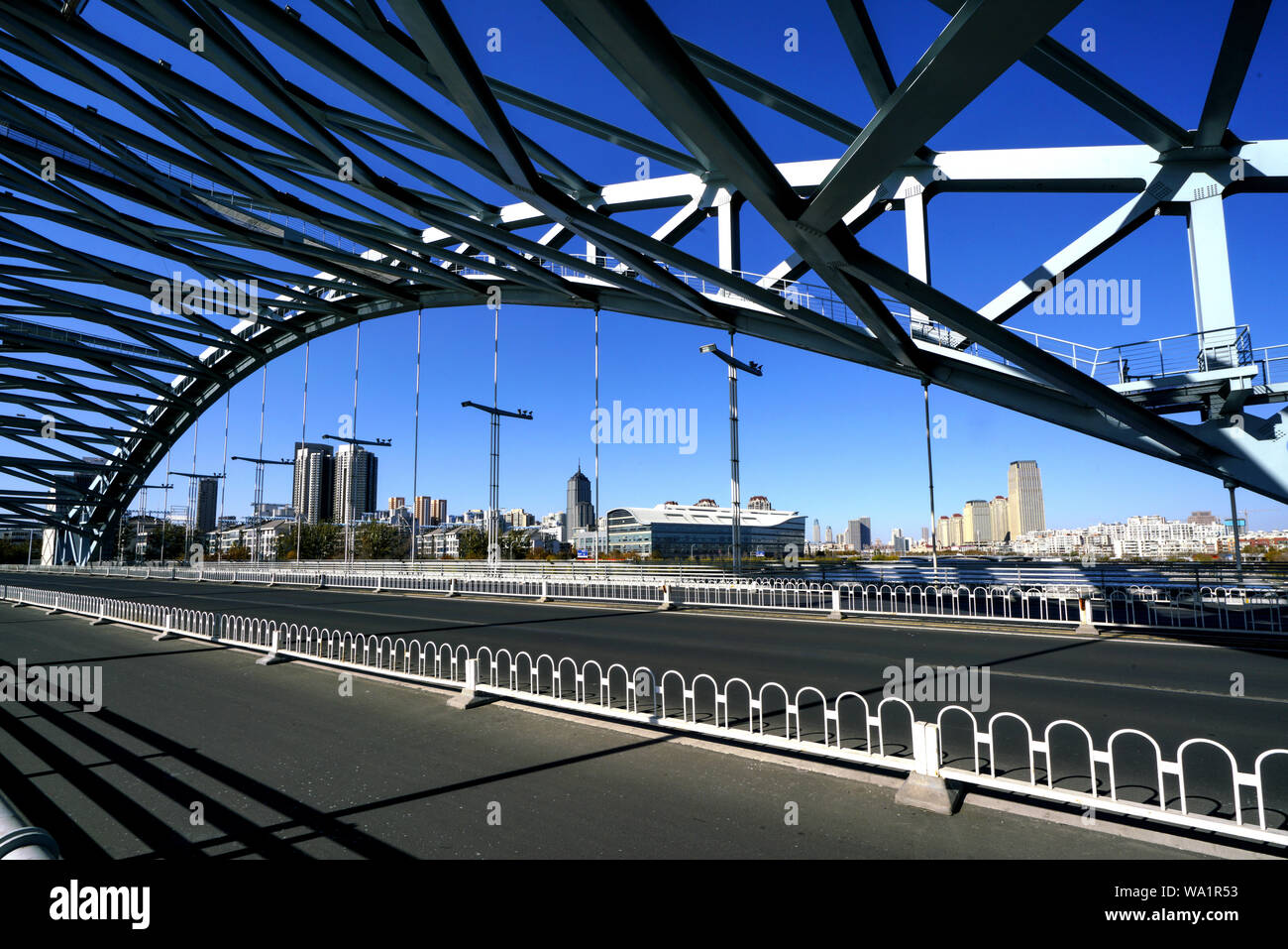 Haihe river - cathay Pacific bridge Stock Photo - Alamy