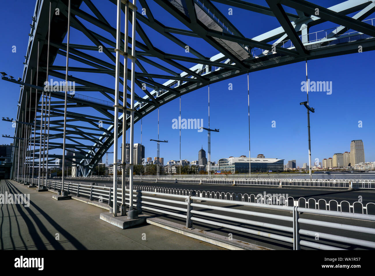 Haihe river - cathay Pacific bridge Stock Photo - Alamy