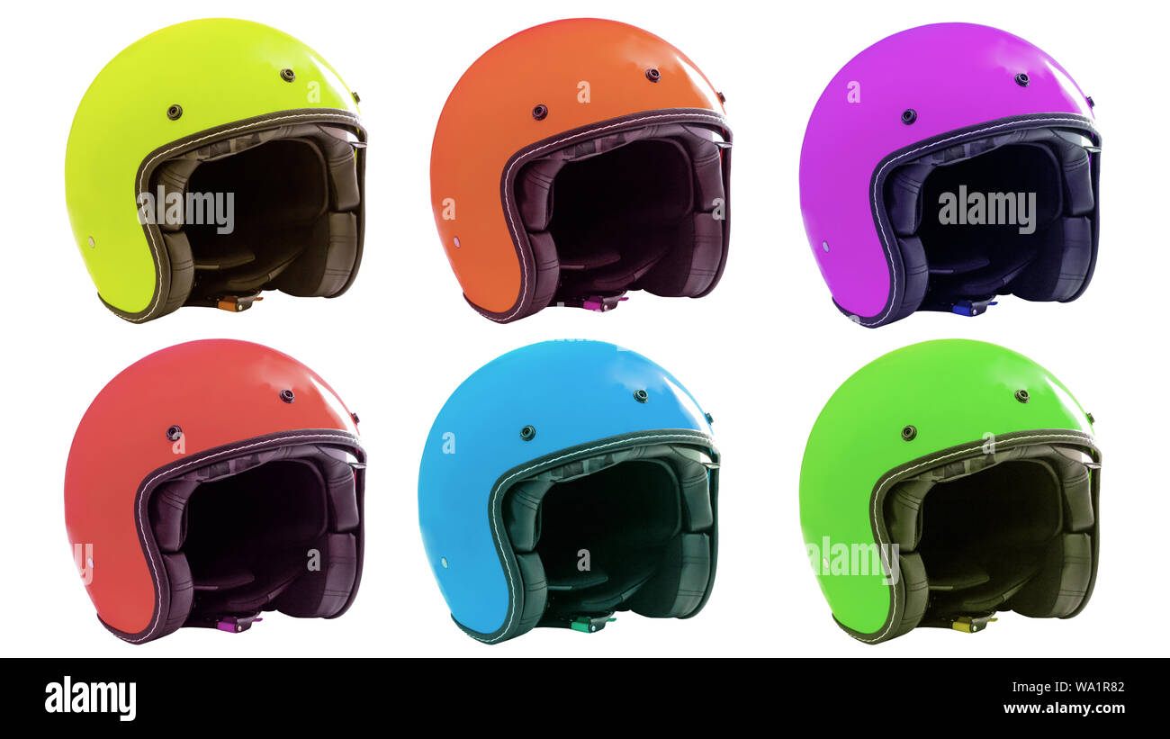 Colourful of classic helmet isolated on white background Stock Photo ...