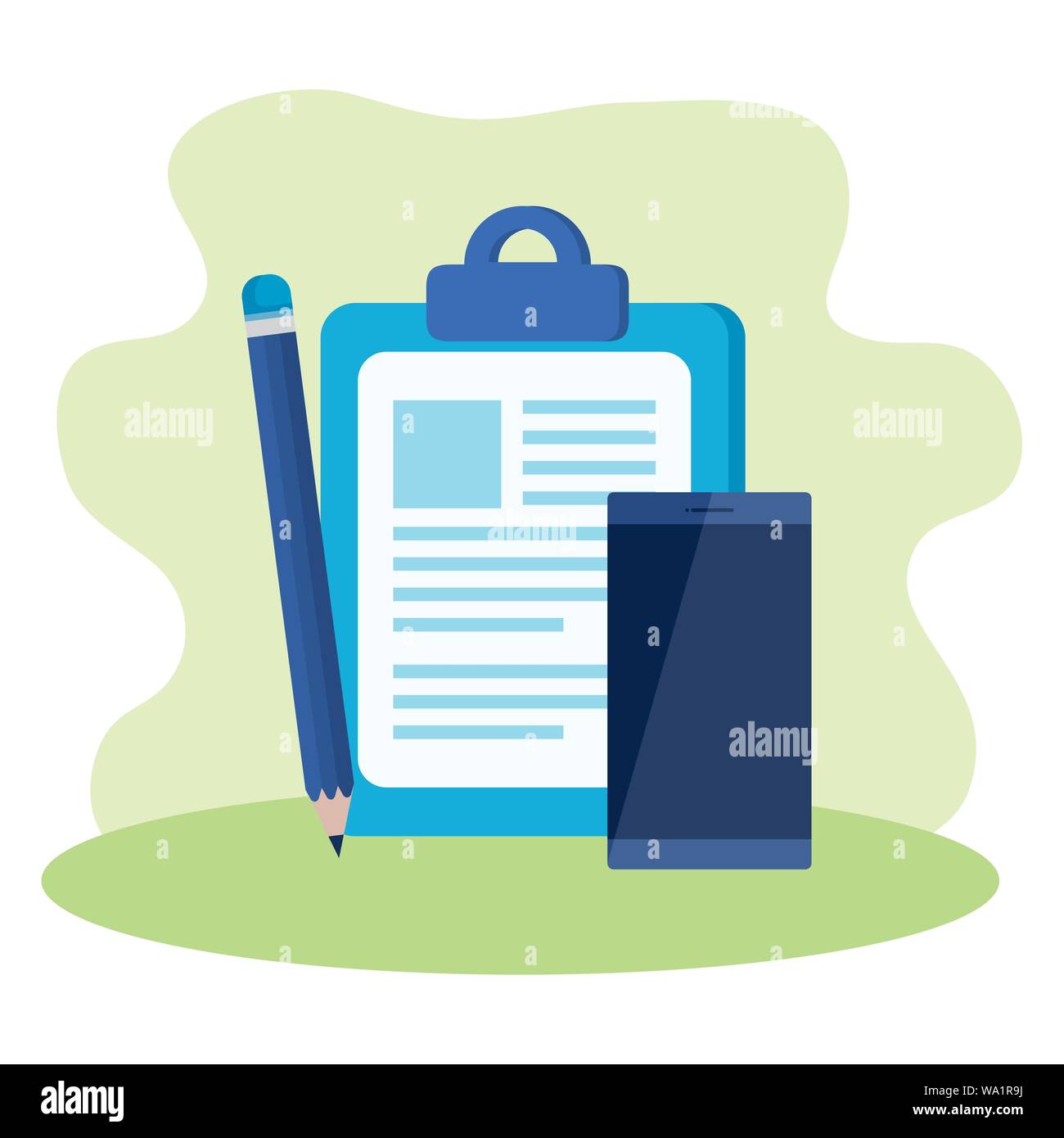 checklist clipboard with smartphone device Stock Vector Image & Art - Alamy