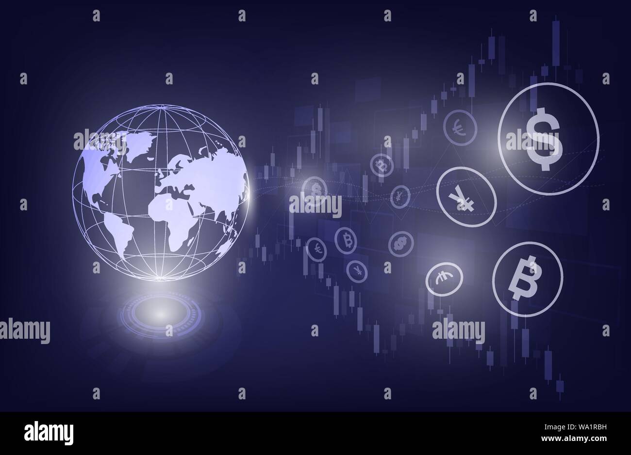 Money transfer Global Currency Stock Exchange, Vector illustration ...