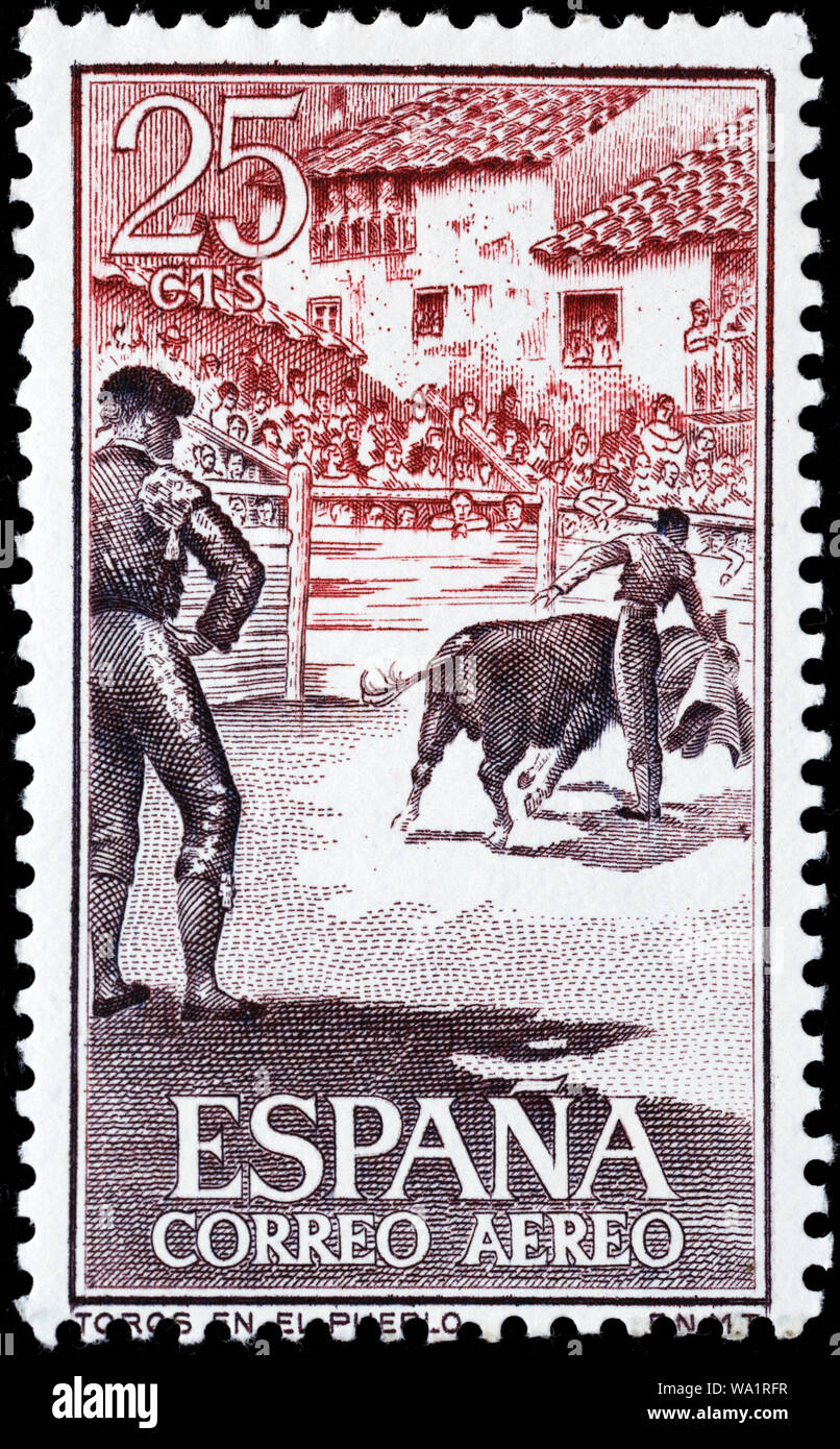 Matador, Bullfighting, corrida de toros, postage stamp, Spain, 1960 ...