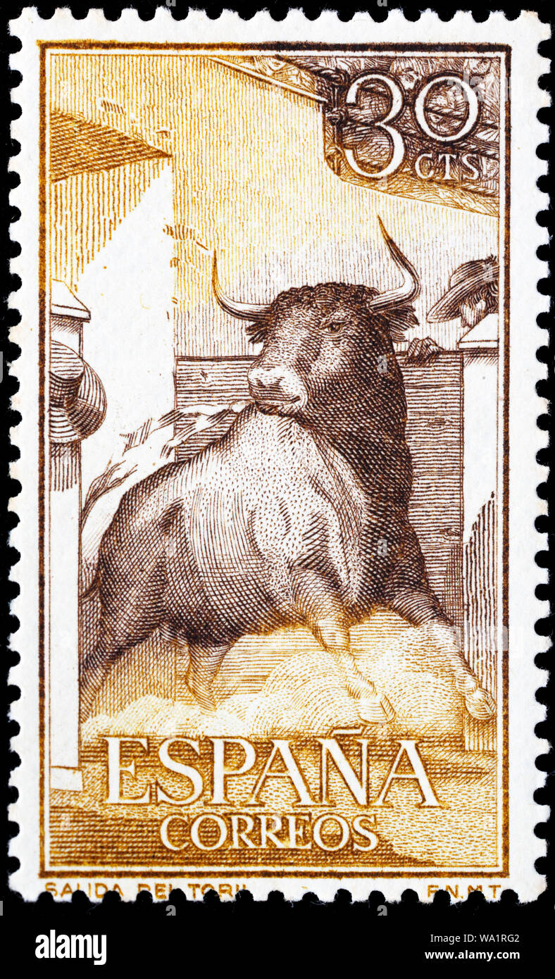 Bullfighting, corrida de toros, postage stamp, Spain Stock Photo - Alamy