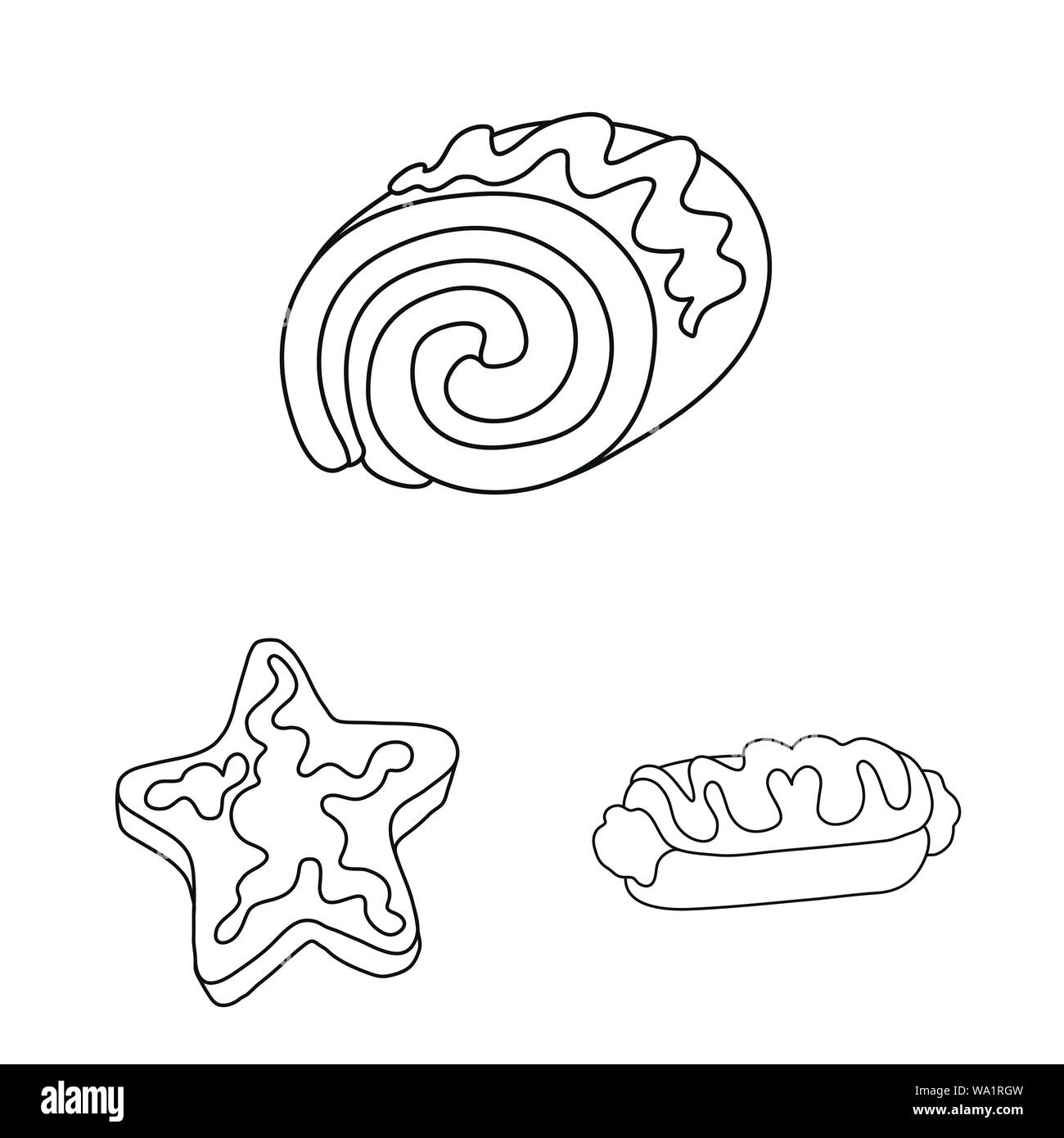 Vector illustration of sweet and product symbol. Collection of sweet ...