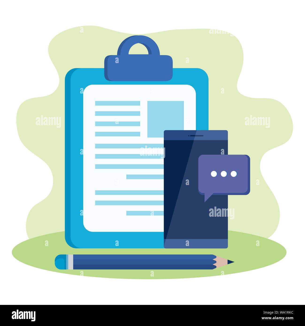 checklist clipboard with smartphone device Stock Vector Image & Art - Alamy
