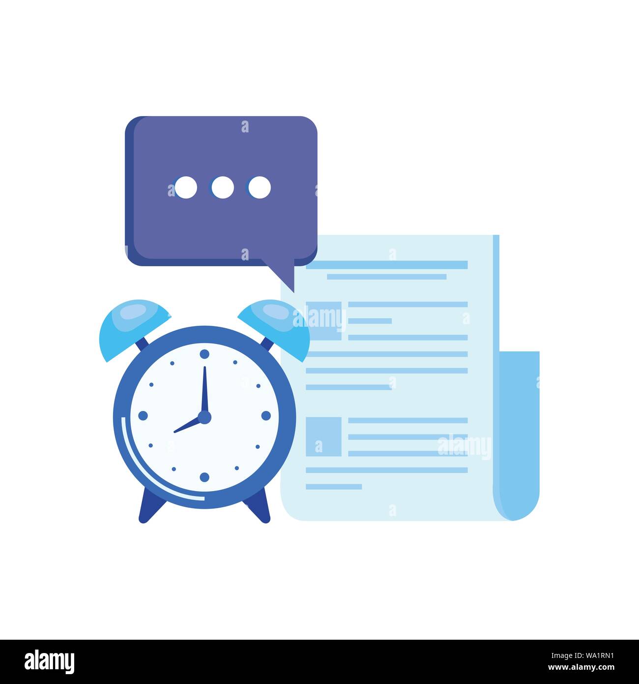 alarm clock with document file Stock Vector Image & Art - Alamy