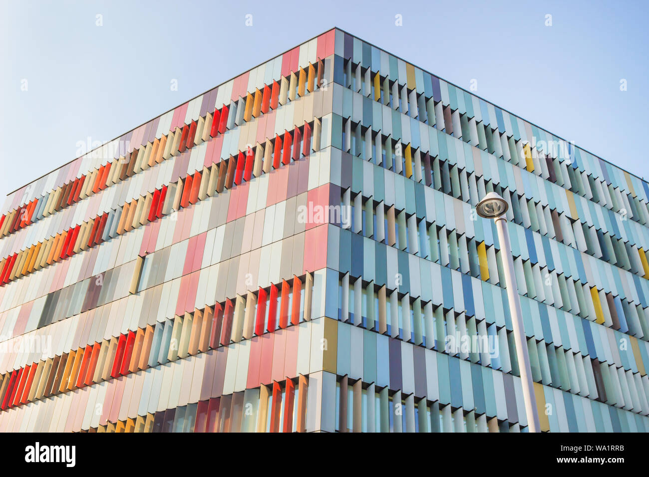 MILAN ITALY OCTOBER 13, 2017 Modern exterior of a bright & colorful ...