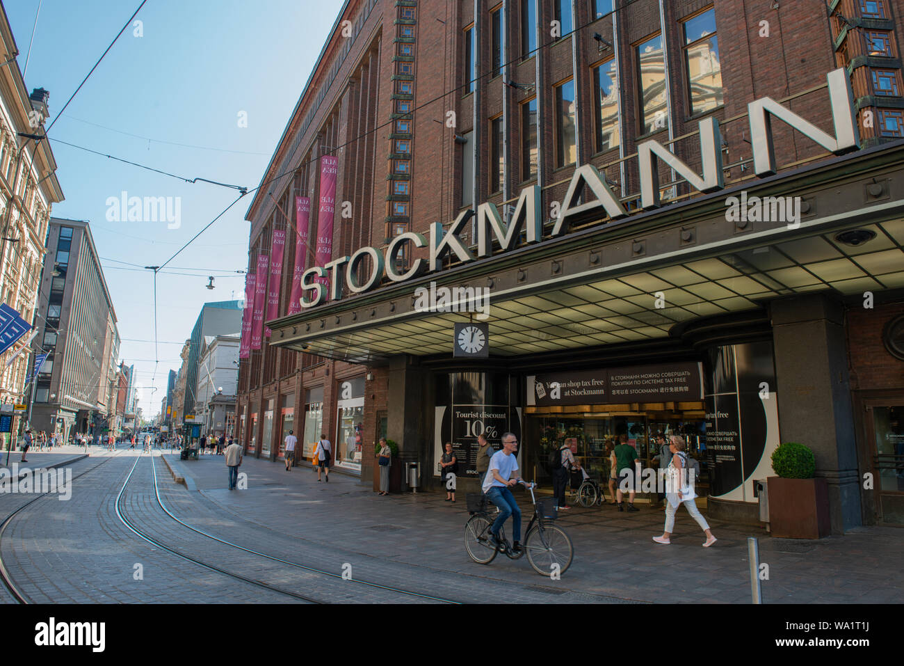 Entrance to the Stockmann department store in the centre of Helsinki in ...