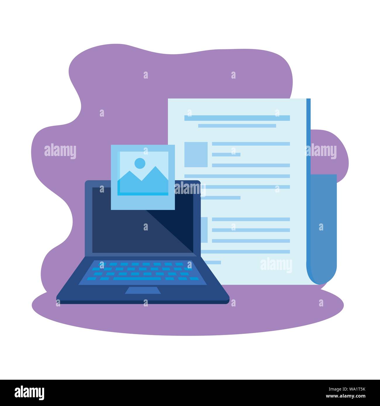 laptop computer with document file Stock Vector Image & Art - Alamy