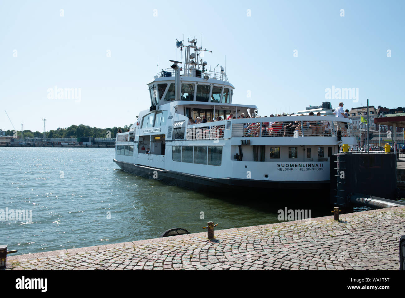 Sightseeing Helsinki boat cruise on South Harbour Helsinki Stock Photo ...