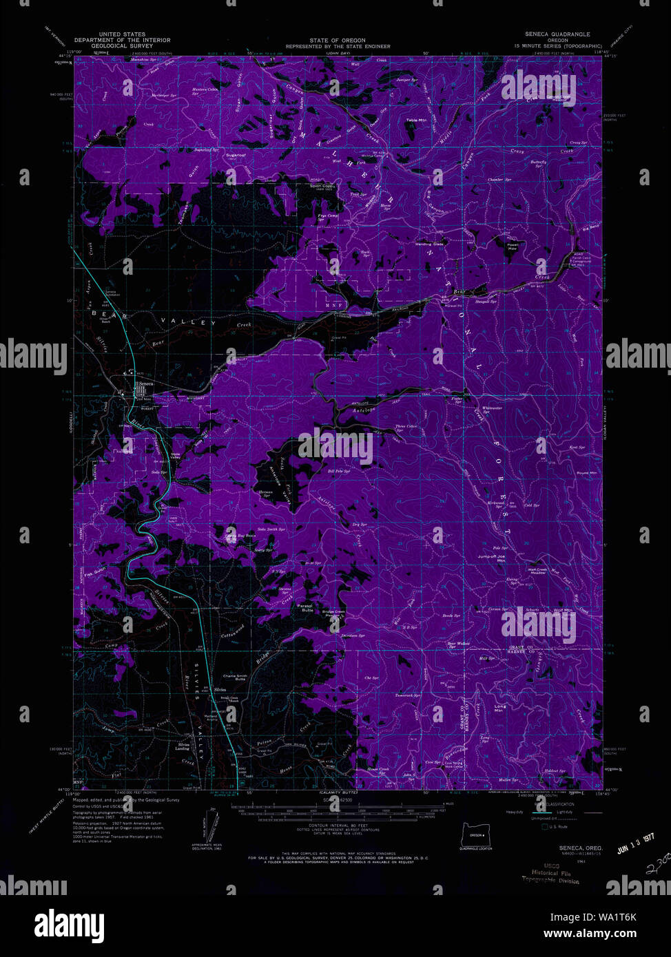 Seneca oregon map hi-res stock photography and images - Alamy