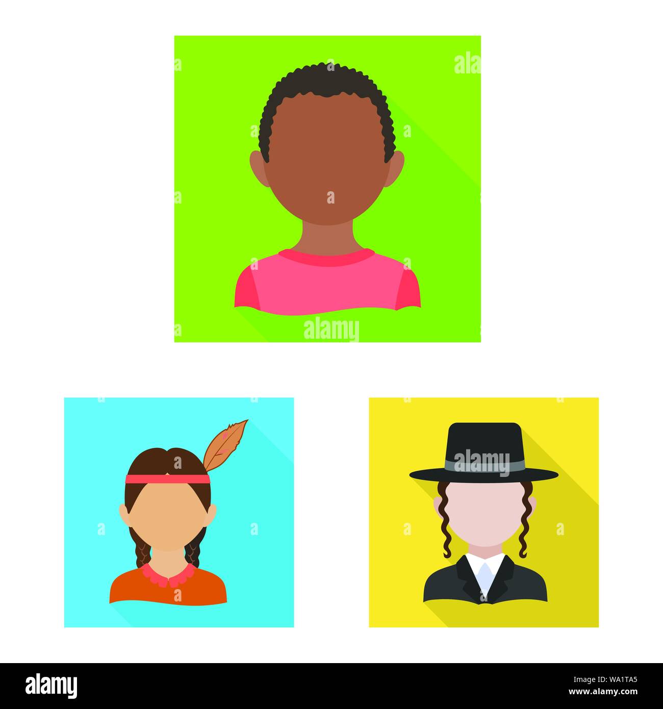 Vector design of nation and race icon. Set of nation and user vector ...
