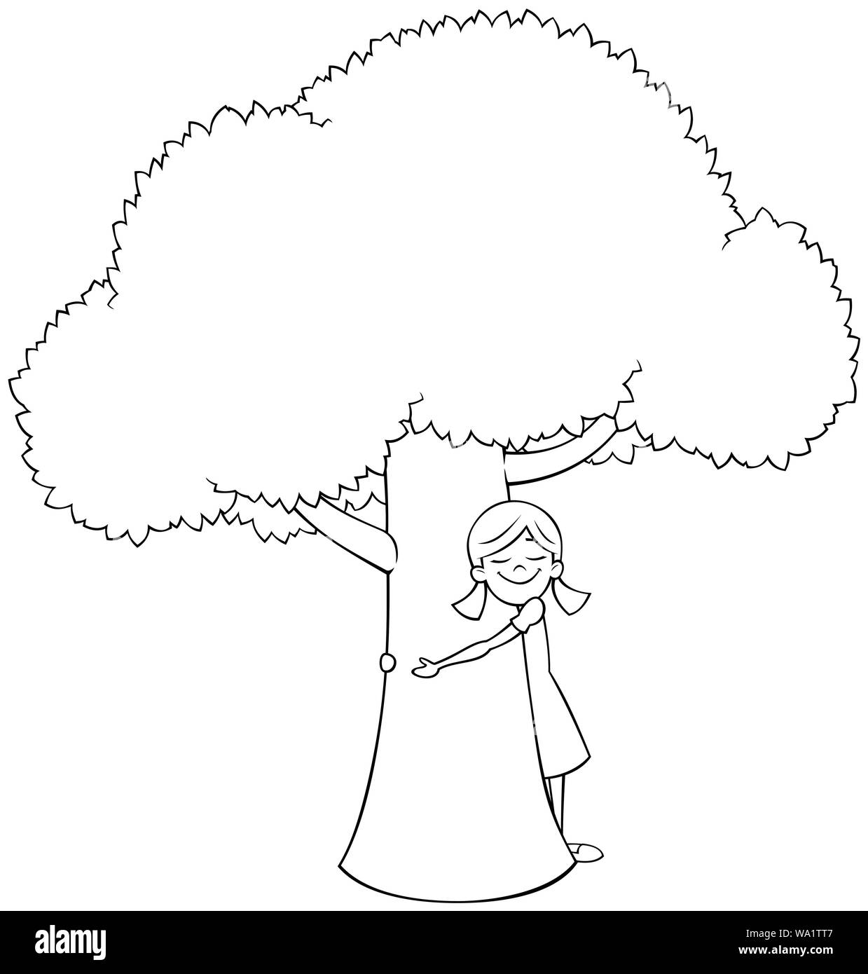 Tree Hugger Line Art Stock Vector Image & Art - Alamy