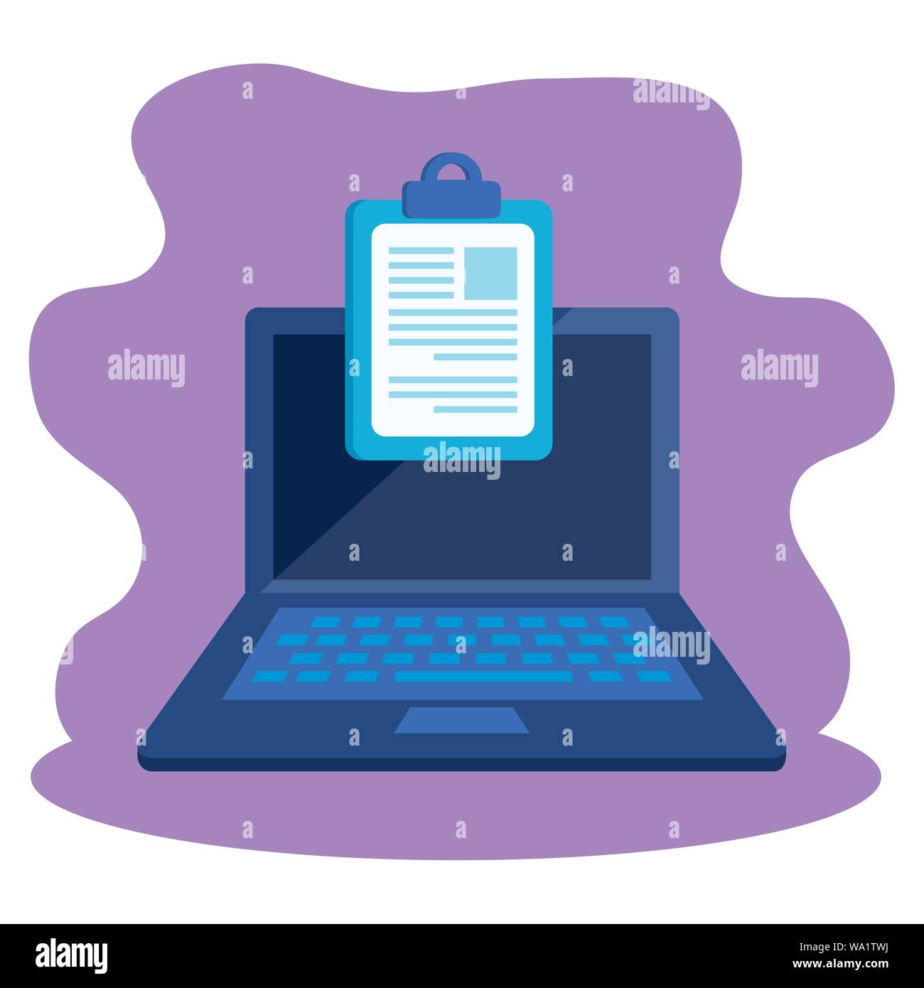 checklist clipboard with laptop computer Stock Vector Image & Art - Alamy