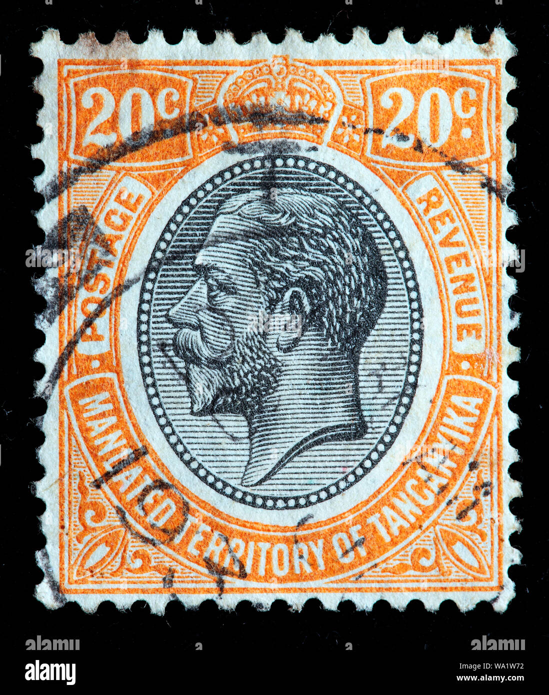 King George V, postage stamp, Mandated territory of Tanganyika, 1927 ...