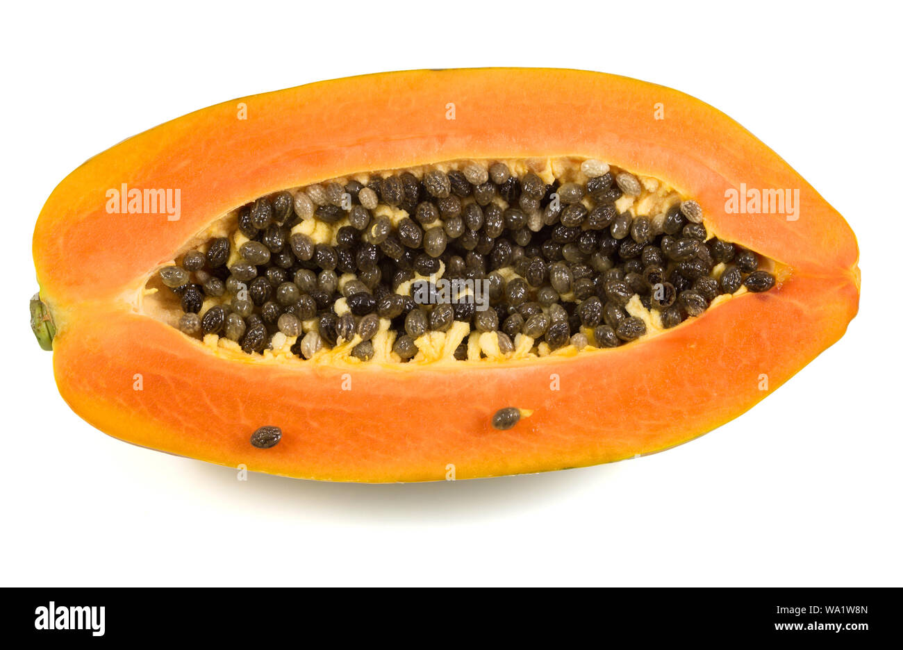 Healthy concept. Ripe papaya, juicy papaya fruit isolated on white ...