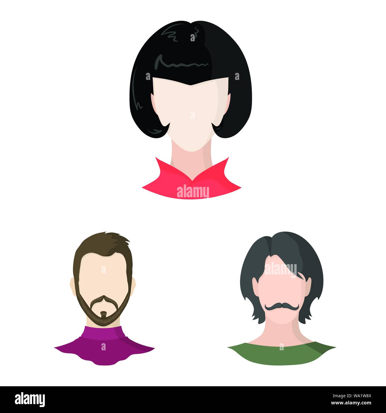 Vector illustration of avatar and dummy symbol. Set of avatar and ...