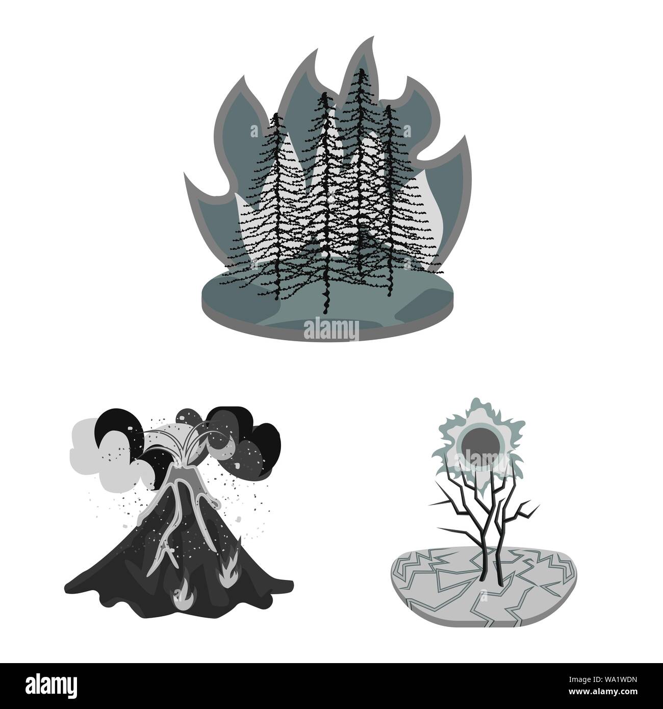 Vector design of nature and apocalypse icon. Set of nature and ...
