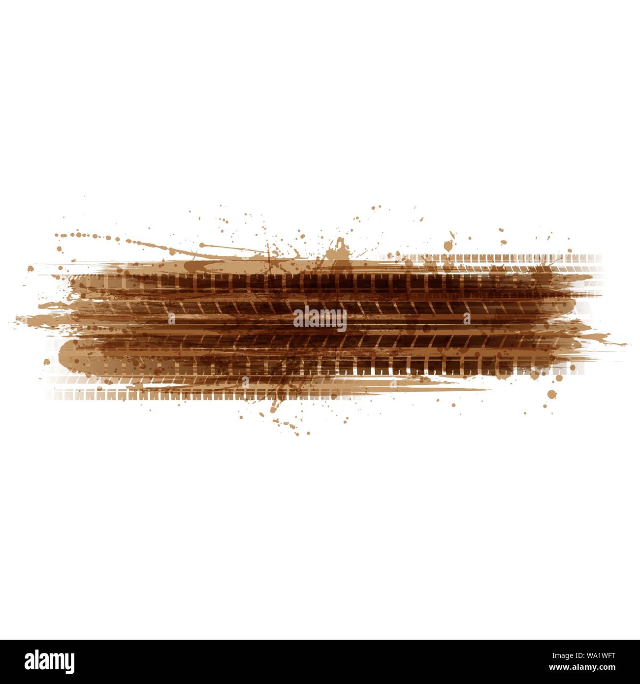 Brown grunge transparent tire tracks isolated on white background Stock ...