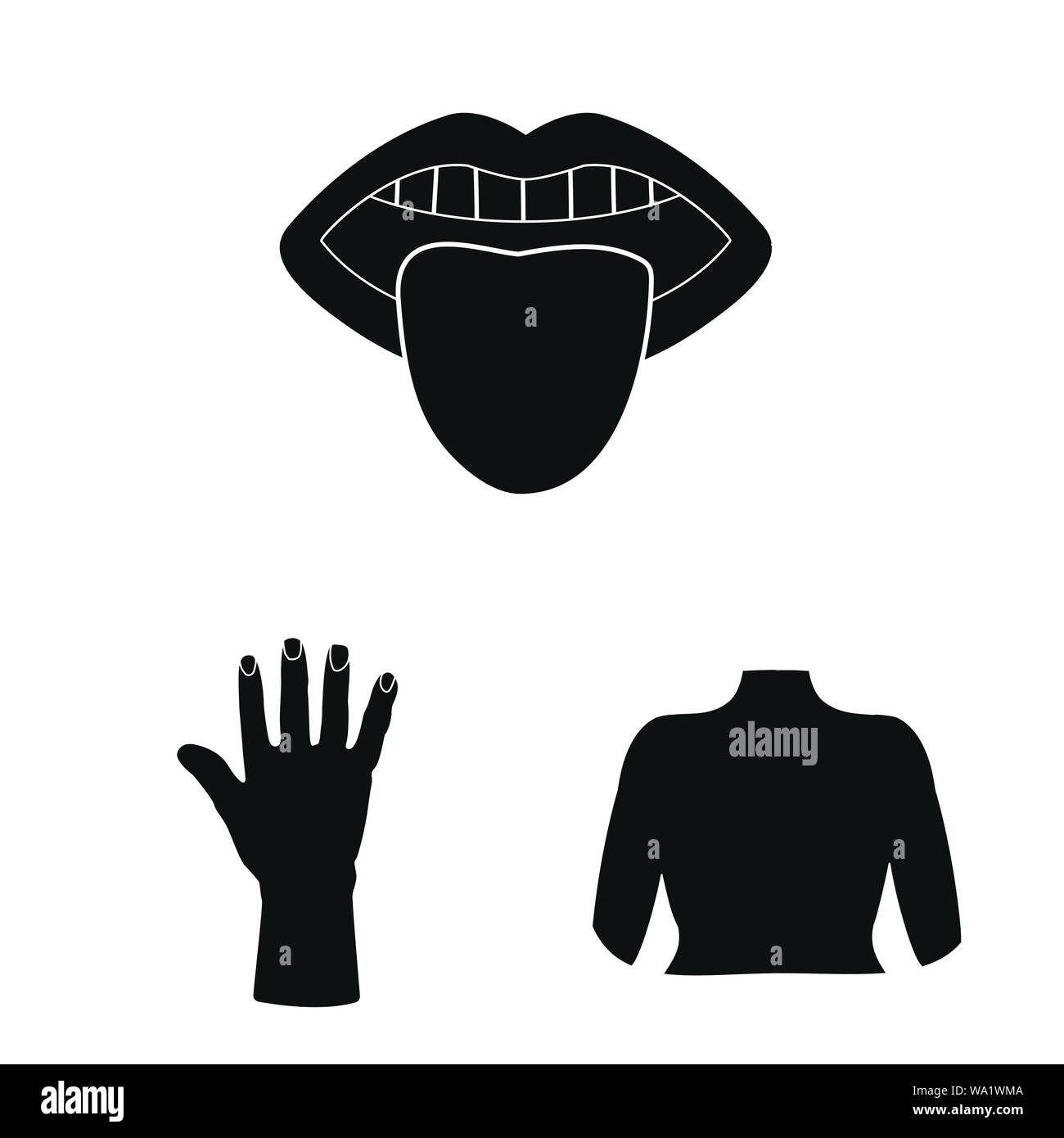 Vector design of body and part symbol. Set of body and anatomy stock ...