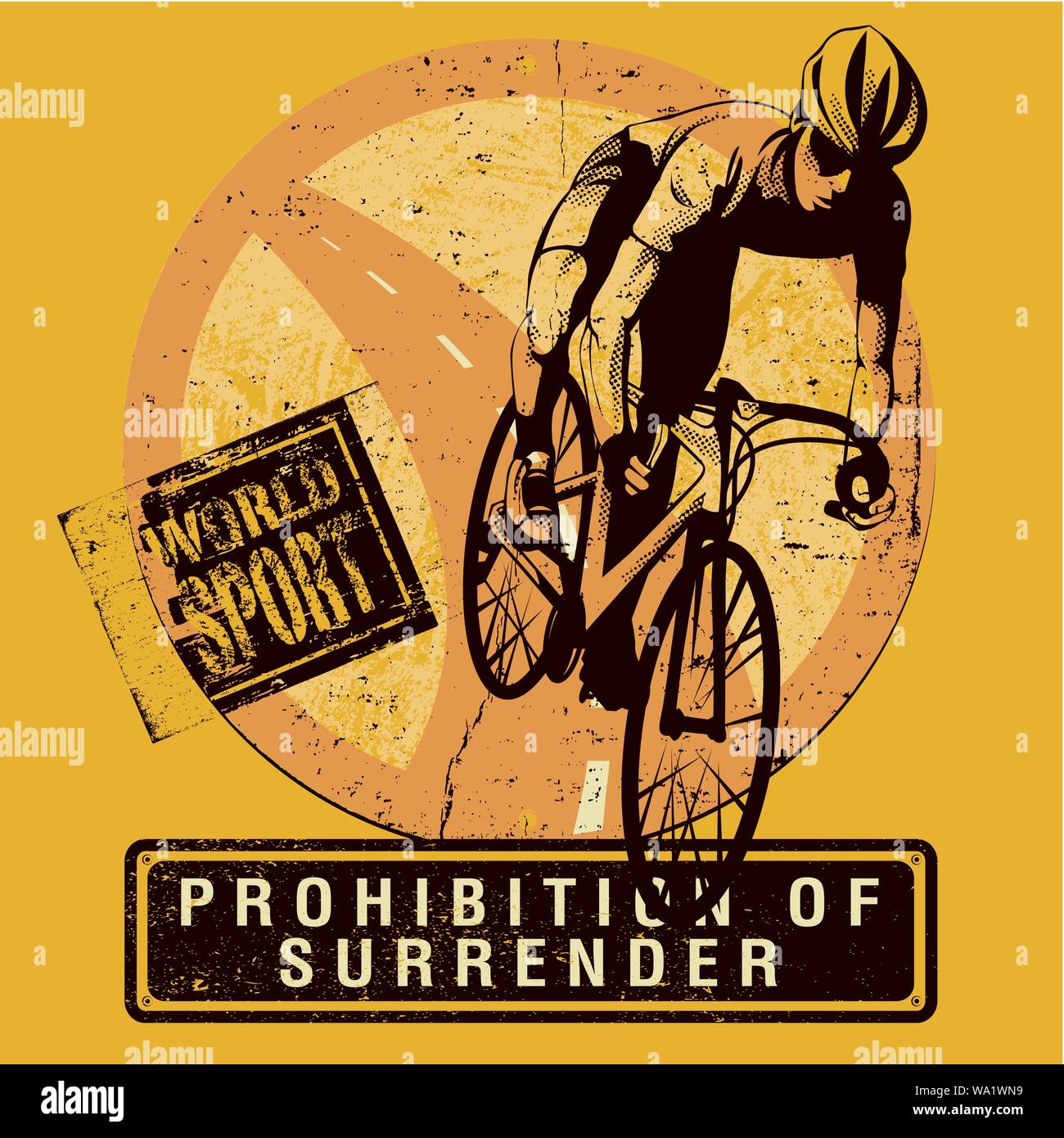 Male cyclist with helmet on graphics background Stock Vector Image ...