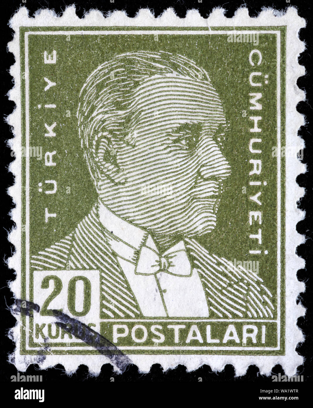 Mustafa Kemal Ataturk (1881-1938), first President of Turkey, postage ...