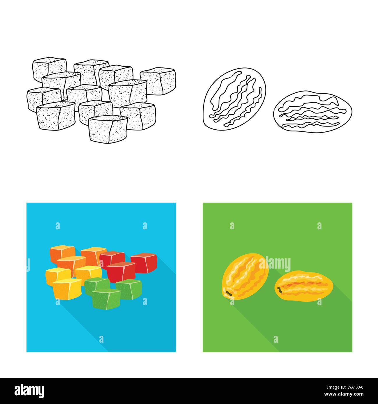 Vector design of food and raw symbol. Collection of food and nature ...