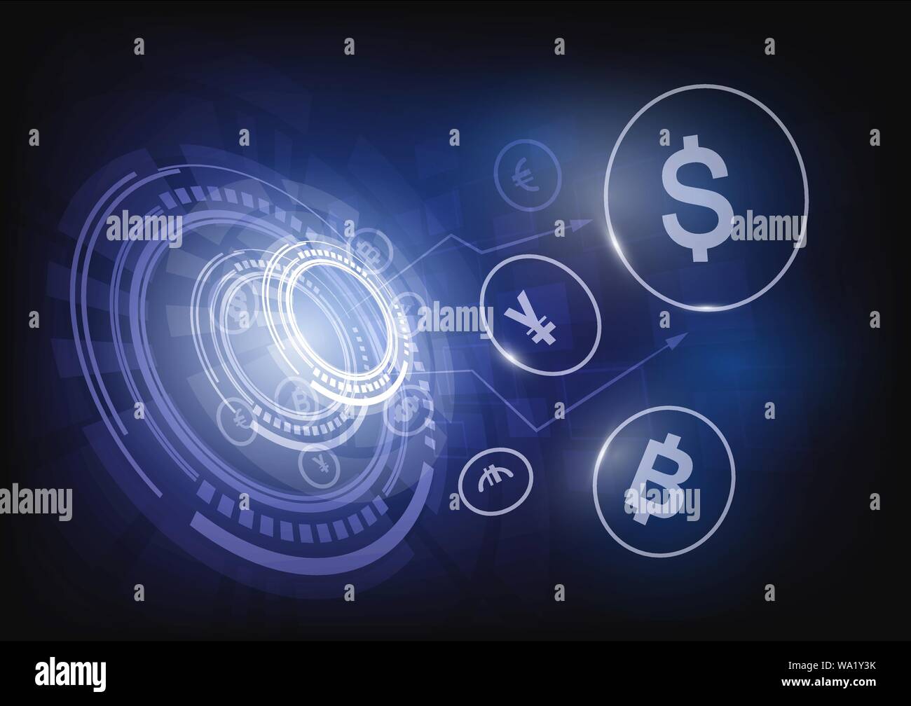 Money transfer Global Currency Stock Exchange, Vector illustration ...