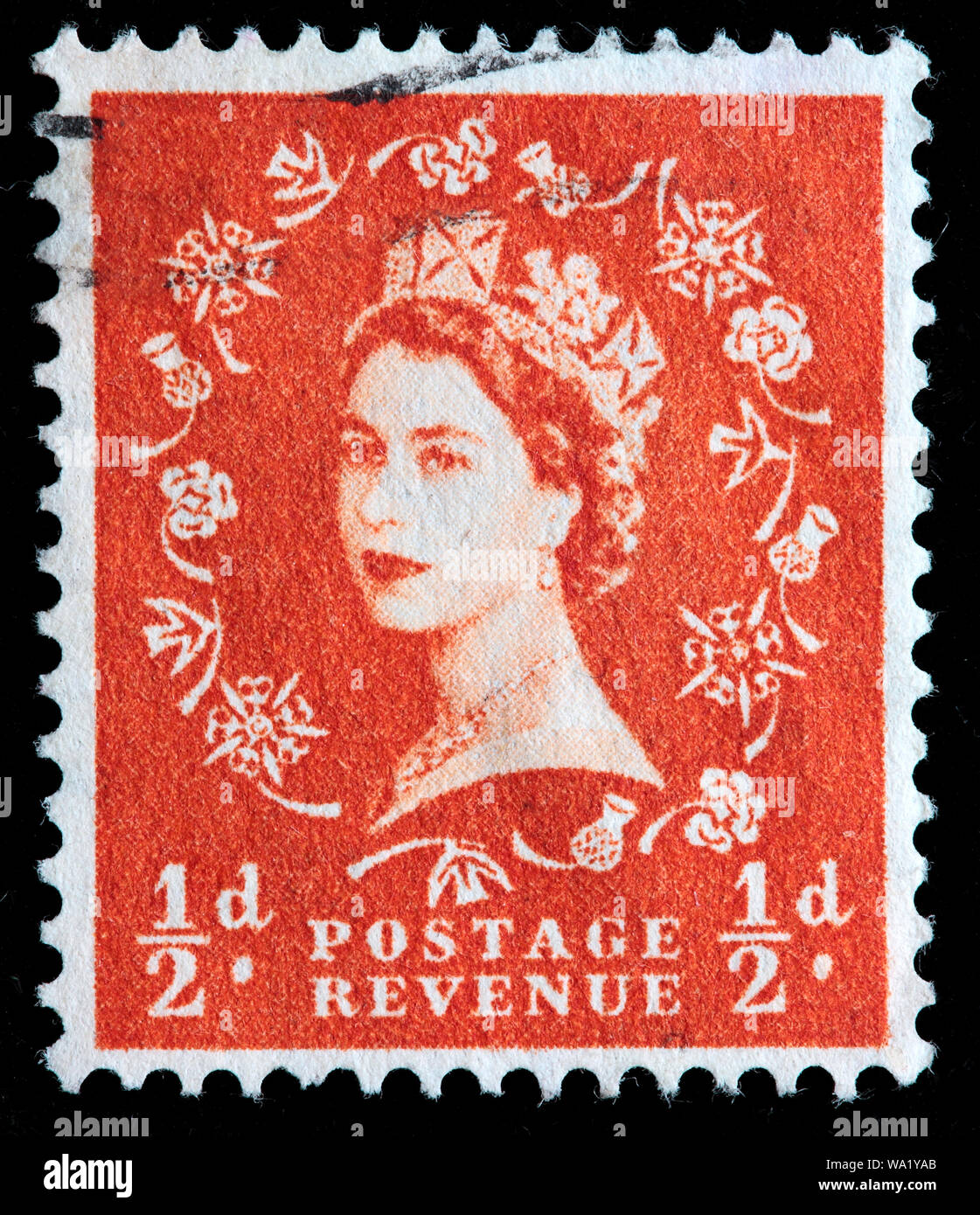 Queen Elizabeth II, Wilding series, postage stamp, UK, 1953 Stock Photo ...