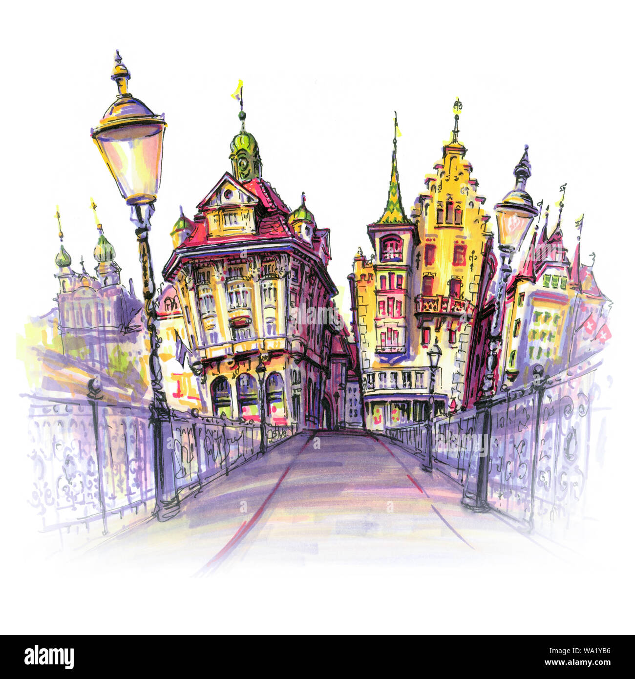 Traditional old town Cut Out Stock Images & Pictures - Alamy