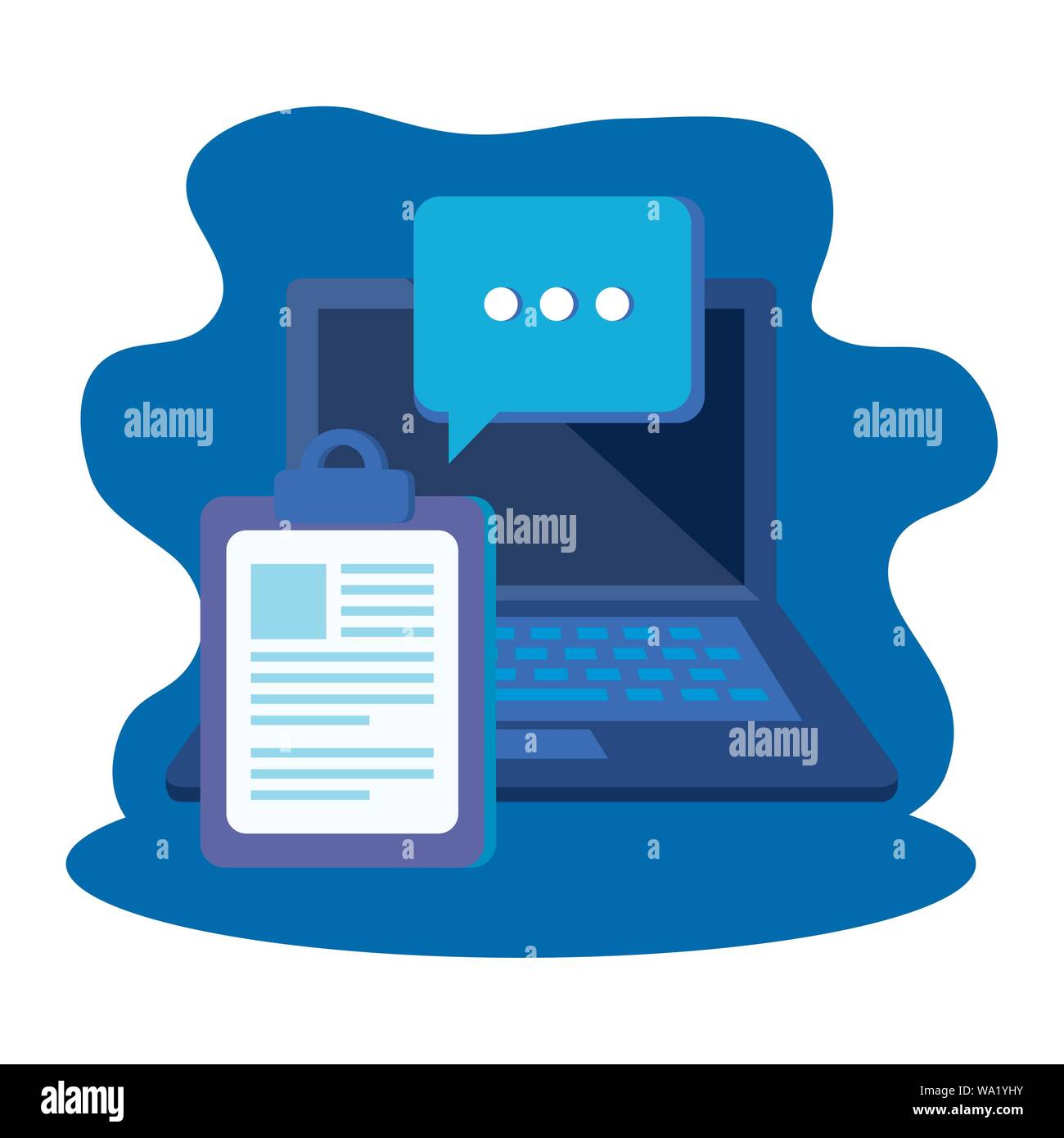 checklist clipboard with laptop computer Stock Vector Image & Art - Alamy