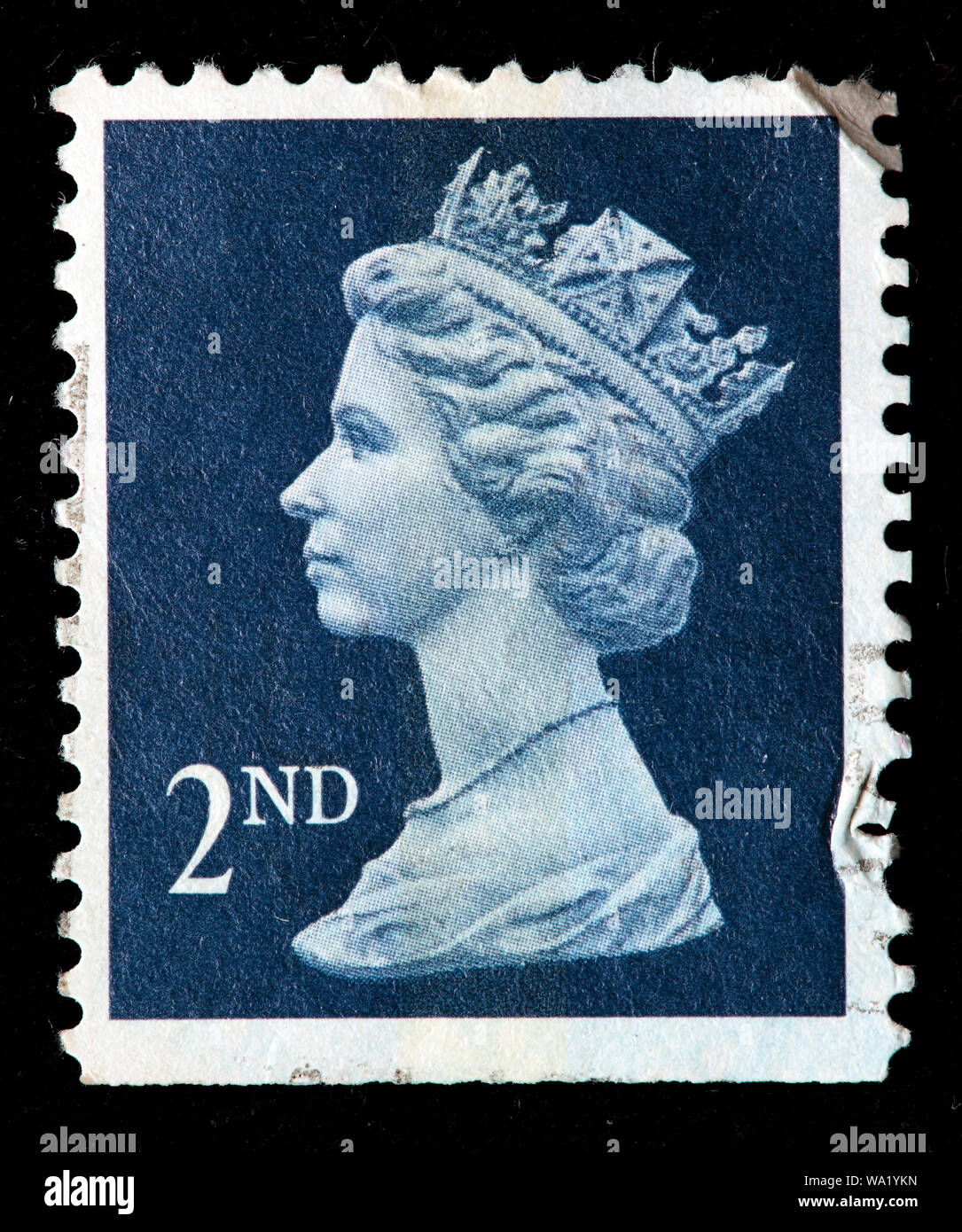 Queen Elizabeth II, Machin series, postage stamp, UK, 1990 Stock Photo ...