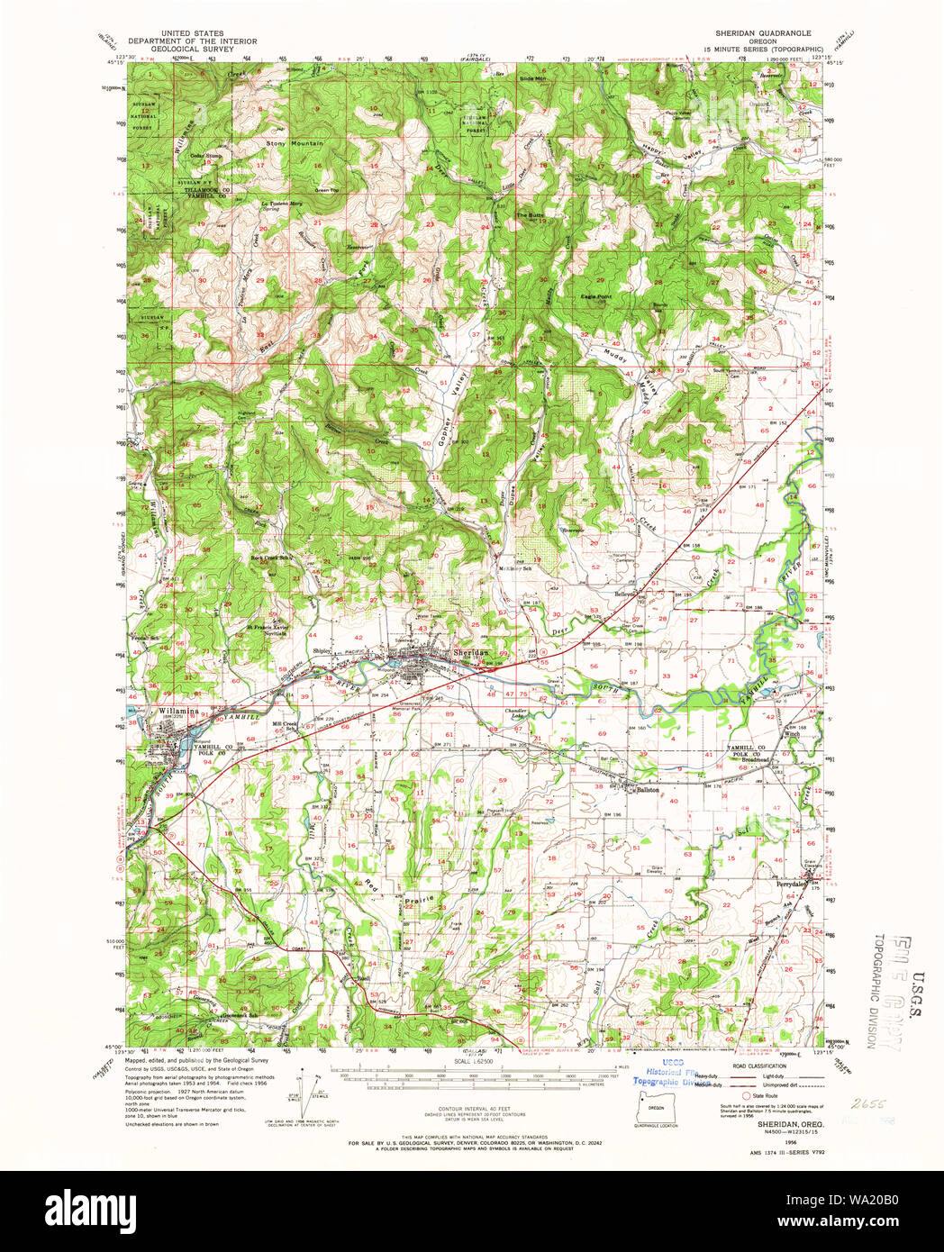Sheridan Oregon Map