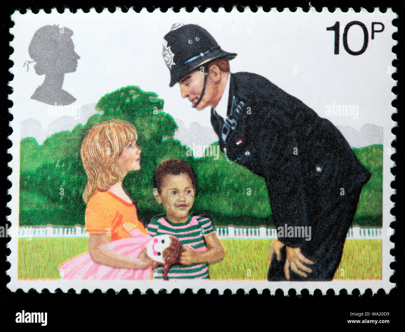 Policeman and children, 150th Anniversary of Metropolitan Police ...