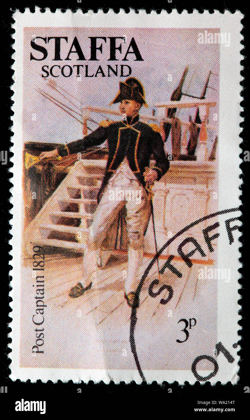 Captain, postage stamp, Staffa, Scotland, 1977 Stock Photo - Alamy