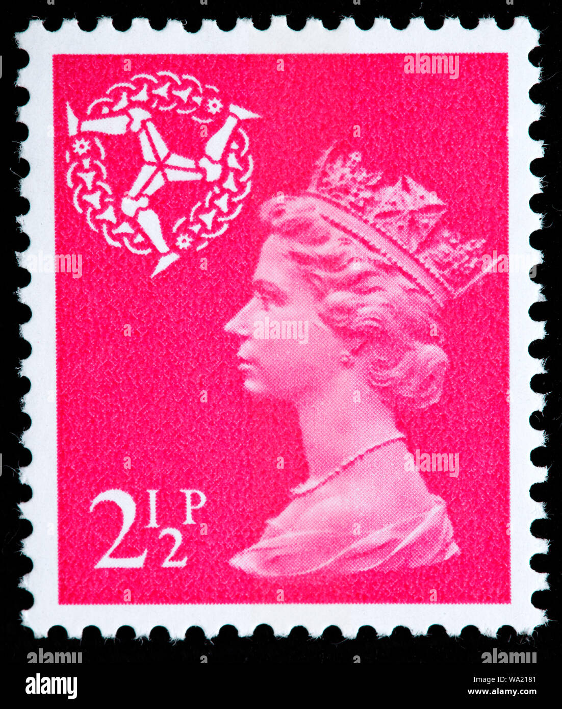 Queen Elizabeth II, Machin series, Isle of Man, postage stamp, UK, 1971 ...